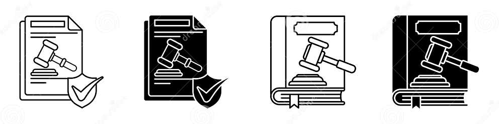 Code of Conduct Icons Versions Set in Black Flat and Line Style Stock ...