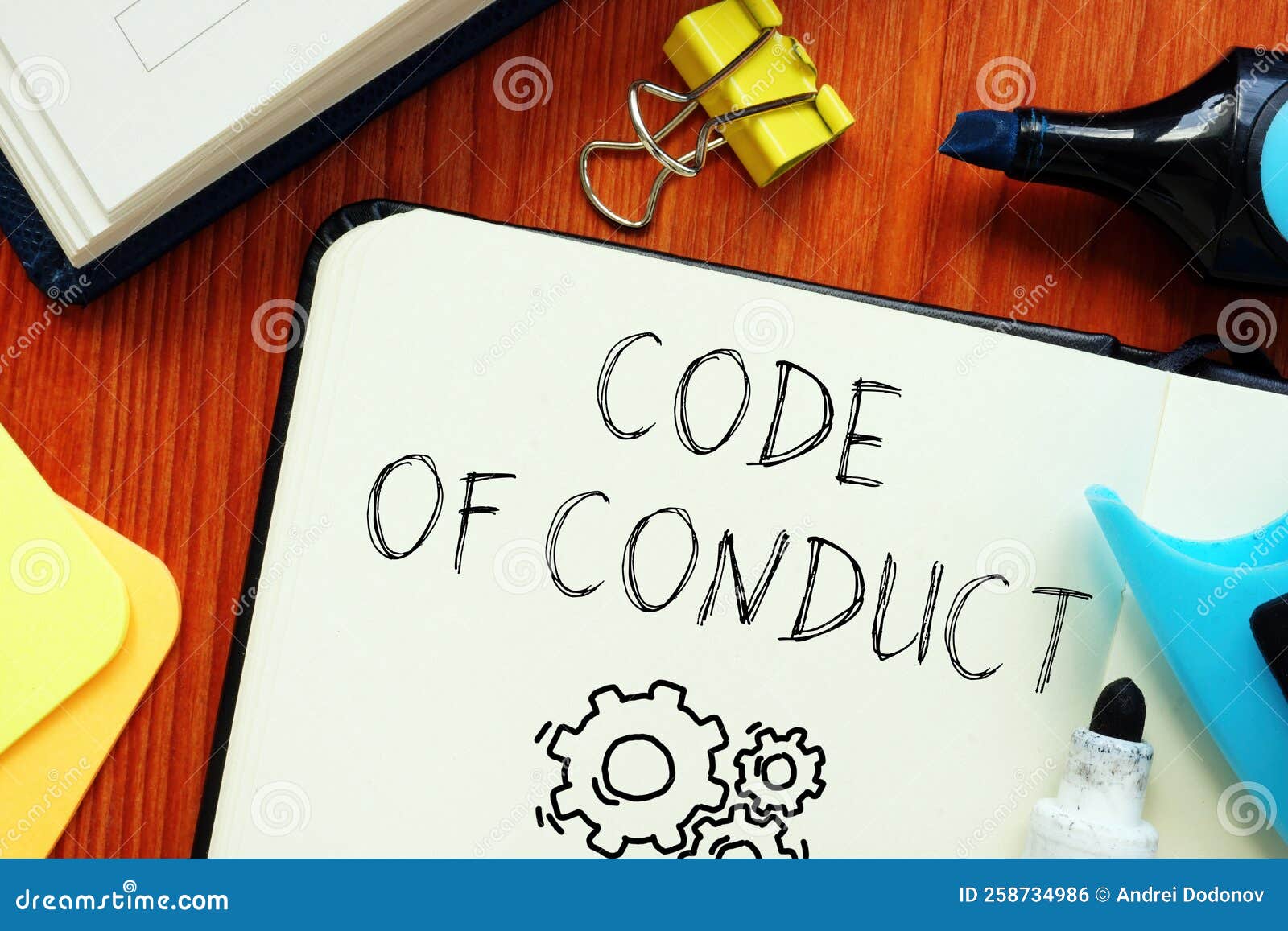 Code of Conduct is Shown Using the Text and Picture of Gears Stock ...