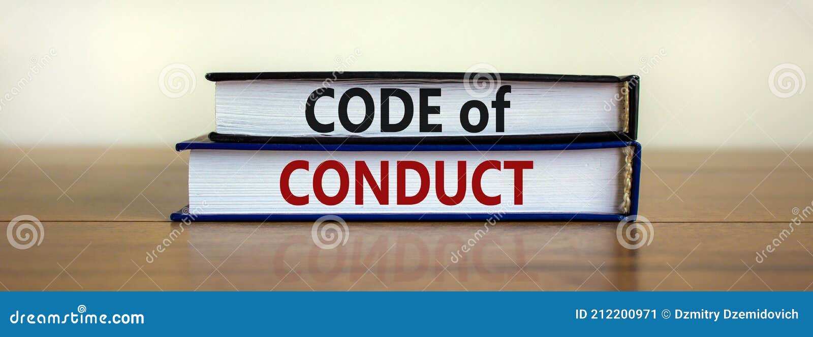 Code Of Conduct Symbol Concept Words `code Of Conduct` On Books On A