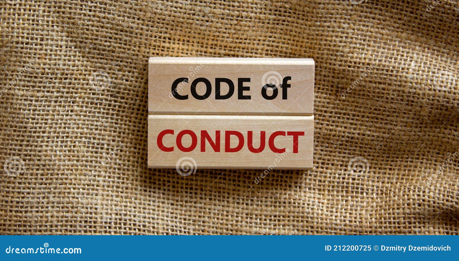 Code Of Conduct Symbol Concept Words `code Of Conduct` On Wooden