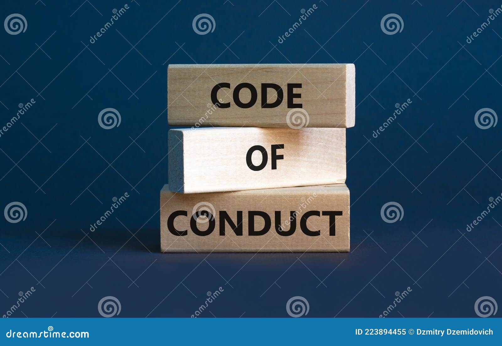 Code Of Conduct Symbol Concept Words `code Of Conduct` On Wooden