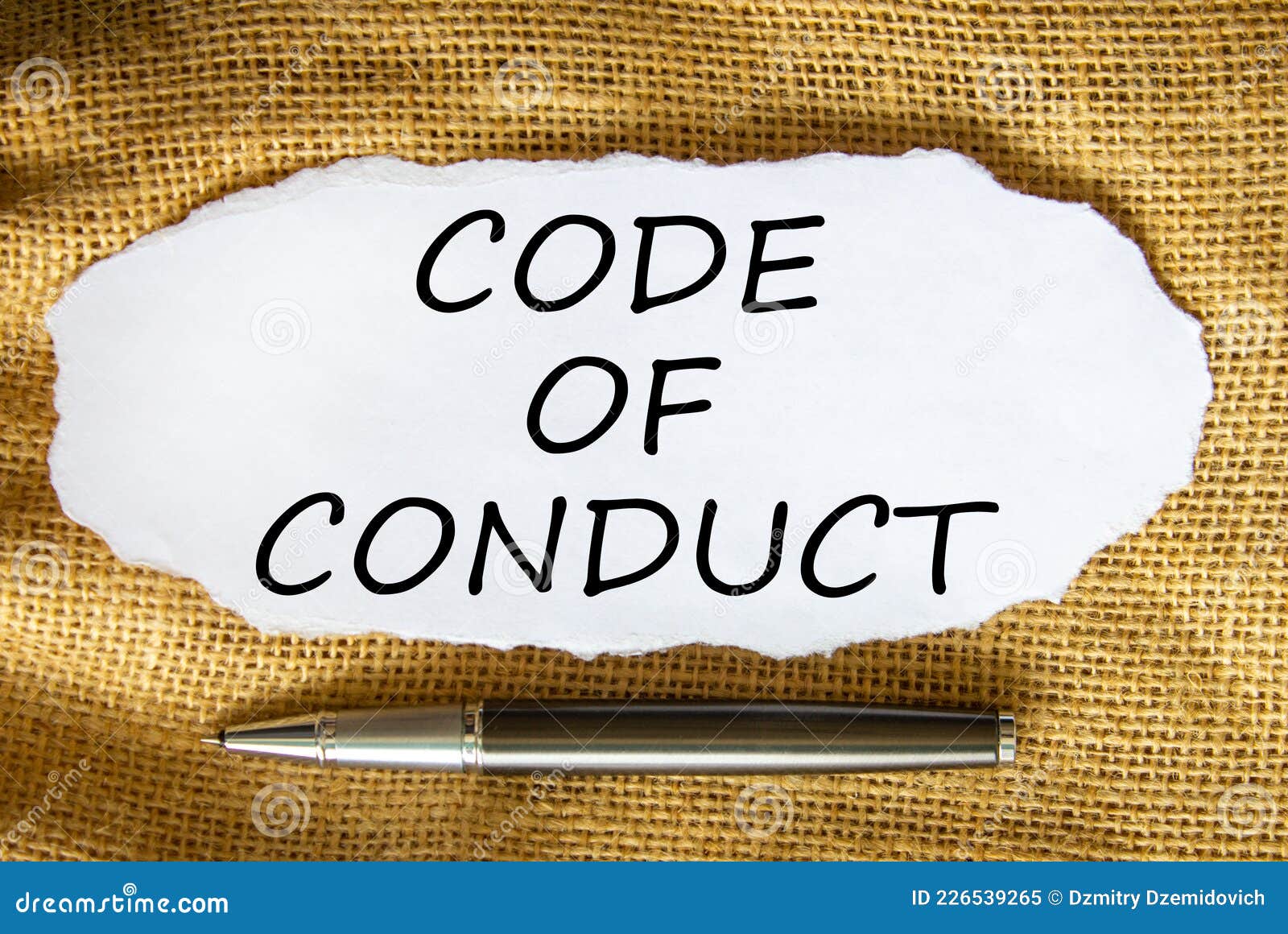 Code Of Conduct Symbol Words `code Of Conduct` On White Paper Black