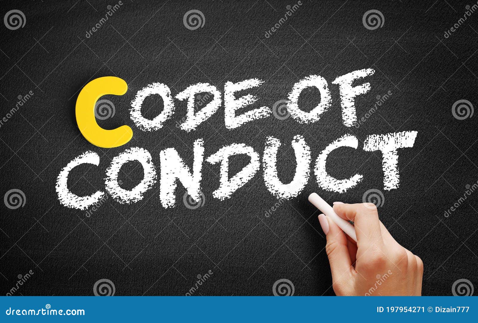 Code of Conduct Text on Blackboard Stock Image - Image of mentoring ...