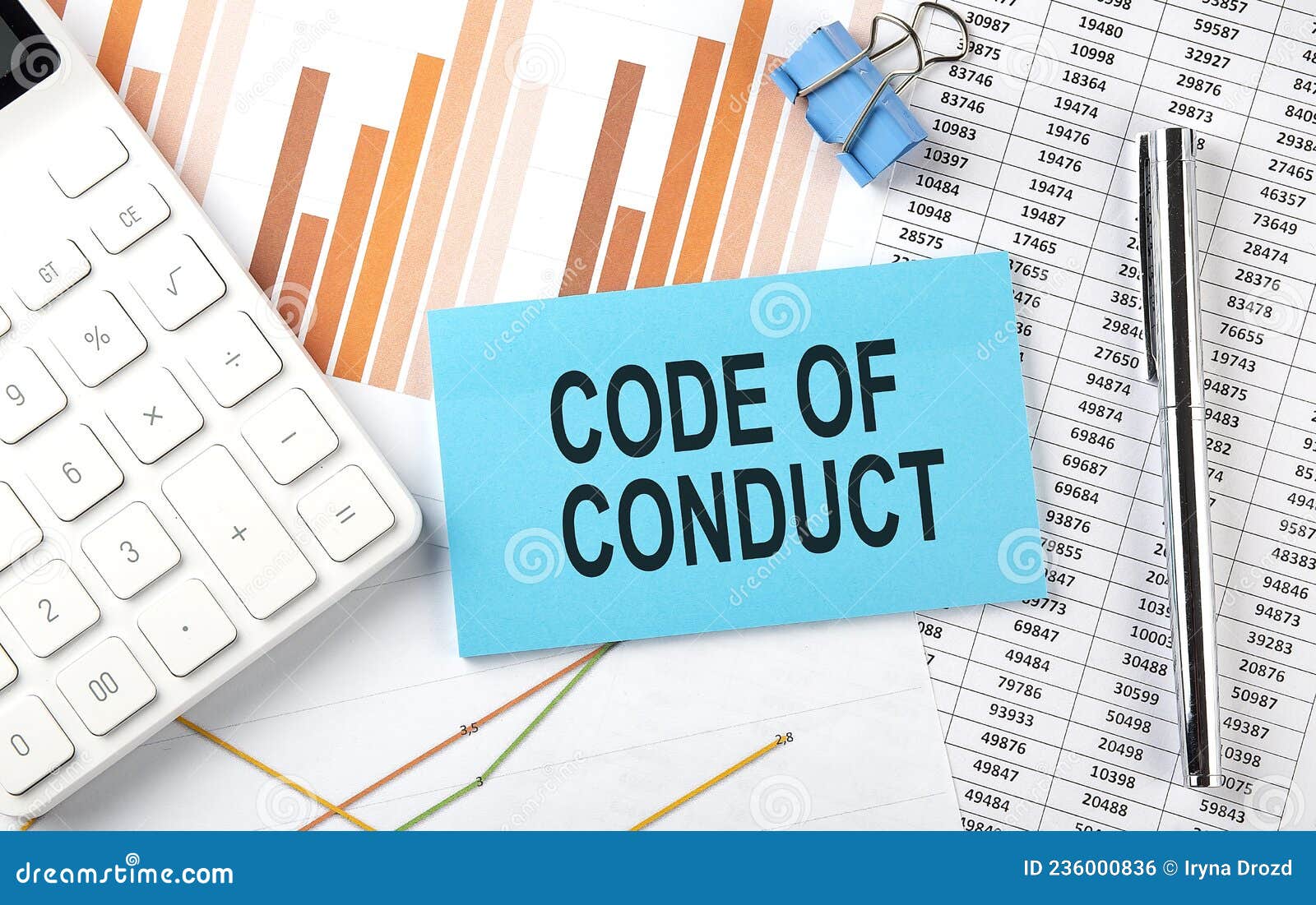 CODE of CONDUCT Text on Sticker on Diagram Background Stock Photo ...