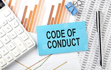 CODE of CONDUCT Text on Sticker on Diagram Background Stock Photo ...