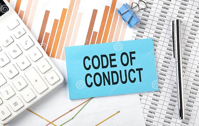CODE of CONDUCT Text on Sticker on Diagram Background Stock Photo ...
