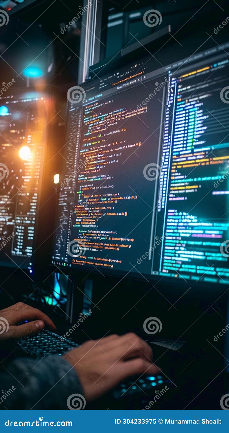 Code Creation Programmers Collaborate Coding On Screens In Java Language Stock Illustration