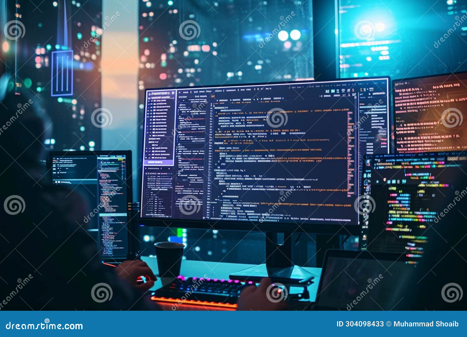 Code Creation Programmers Collaborate Coding On Screens In Java Language Stock Illustration