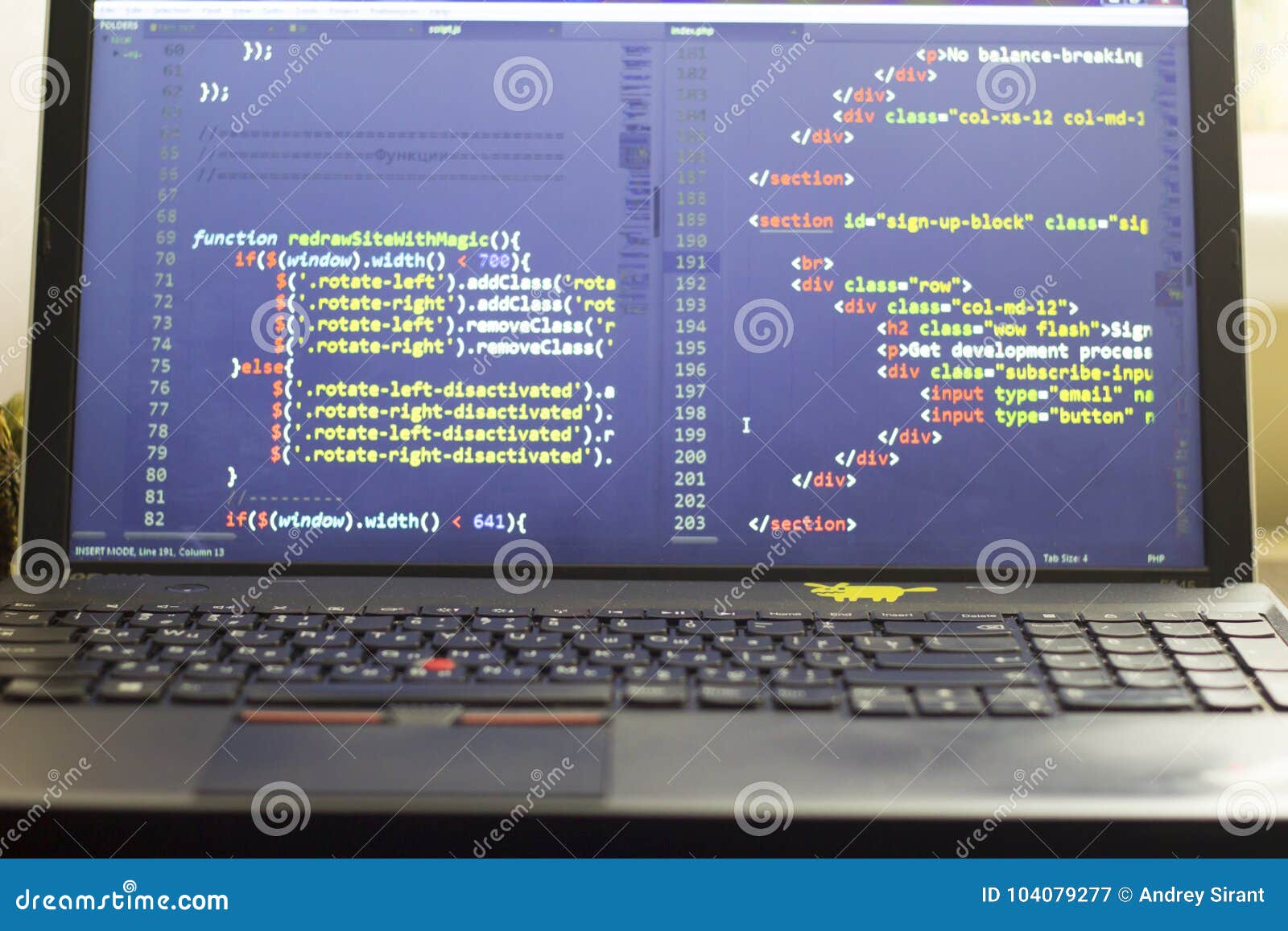 Code D'entrée De Javascript Et De HTML Code Source De Programmation Par Ordinateur Photographie ...