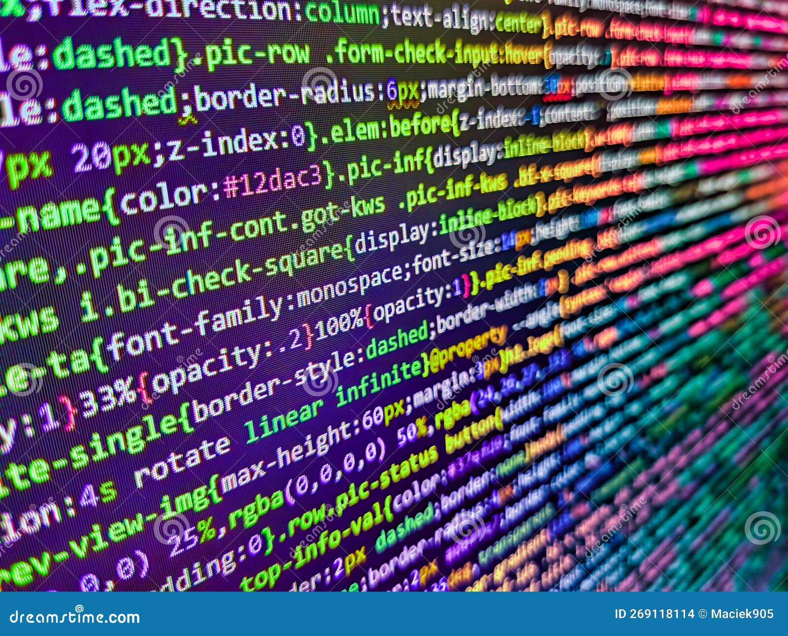 Code on Dark Background. Abstract Concept Graphic Tec. Website Codes on ...