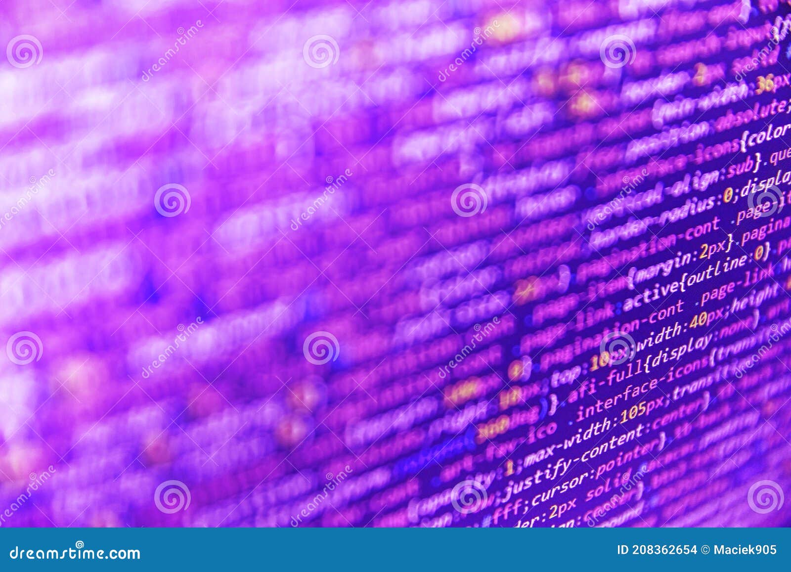 Code on Dark Background. Information Technology Website Coding Standards for Web Design. Future ...