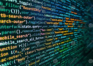 Code on Dark Background. Python Programming Developer Code. Programmer ...