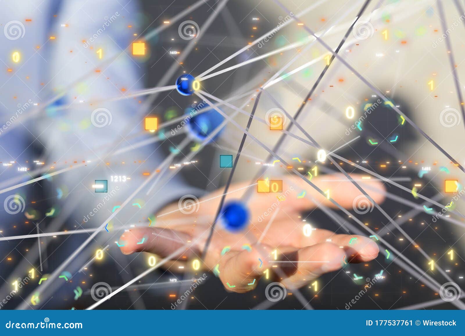 A Code Data Concept in Hand Digital 3d Stock Image - Image of ...