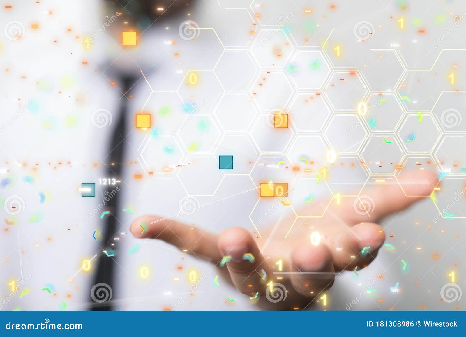 A Code Data Concept in Hand Digital 3d Stock Photo - Image of science ...