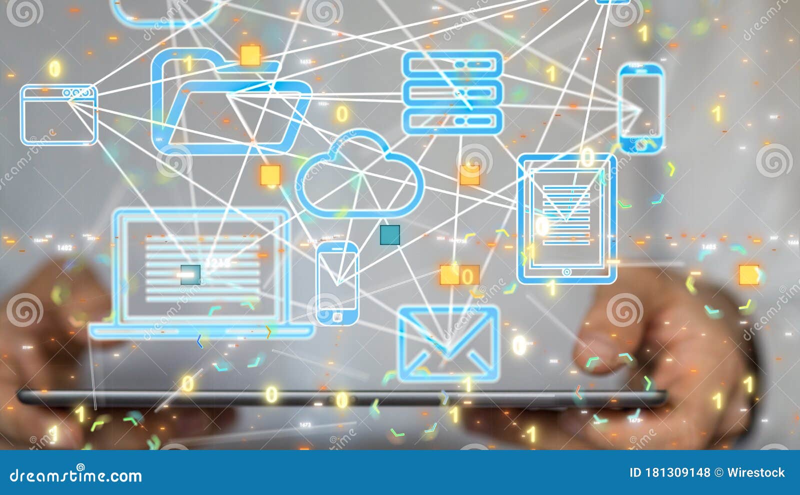 A Code Data Concept in Hand Digital 3d Stock Photo - Image of world ...