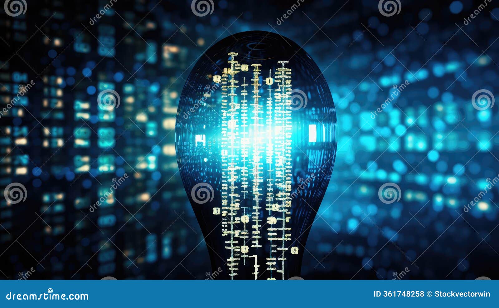 Code data light bulb stock illustration. Illustration of bulb - 361748258
