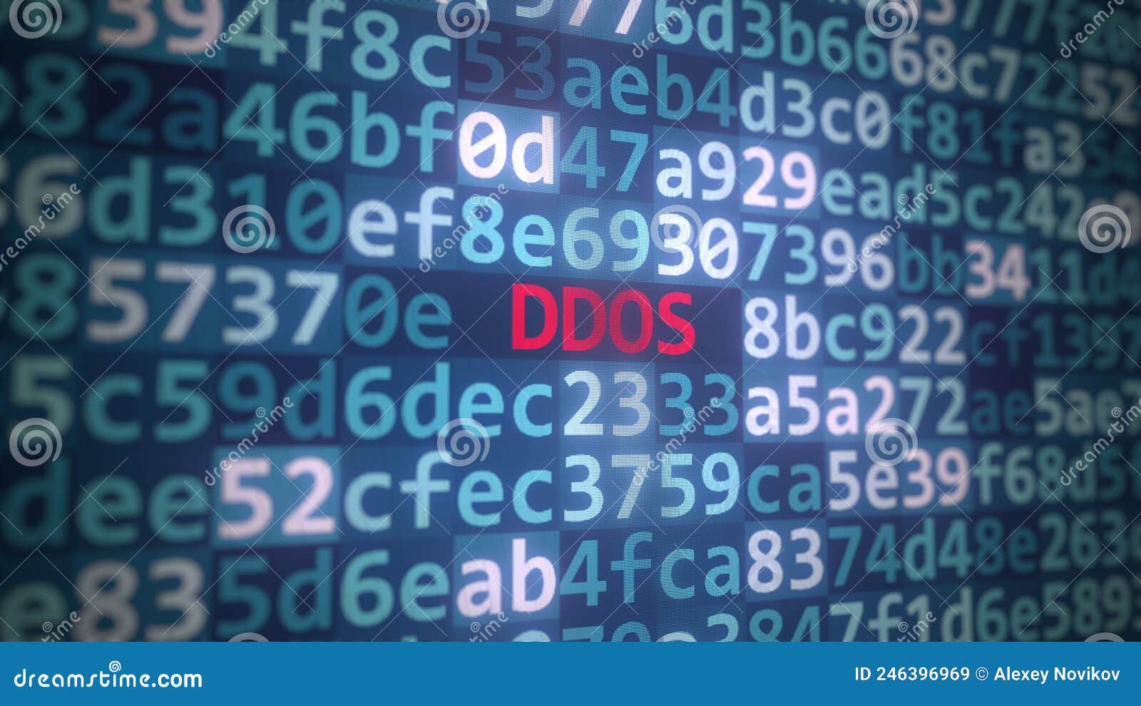 Code And Ddos Text On The Computer Display 3d Rendering Stock 0315