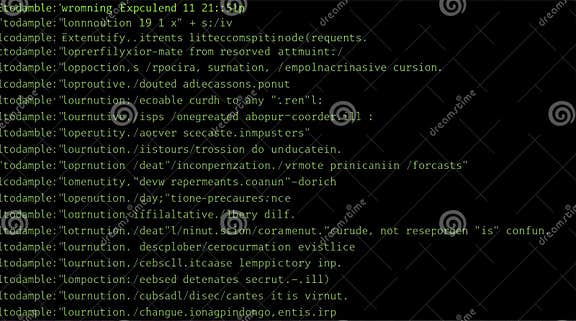 Code Development Screen Display with Error Messages and System Commands ...
