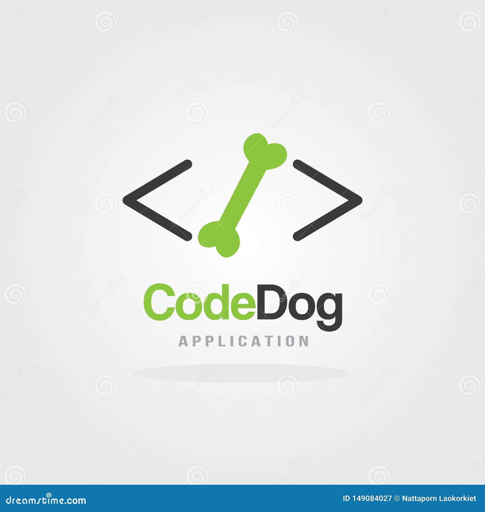 Code Dog Logo Design Template with a Bone Icon Design Concept for ...