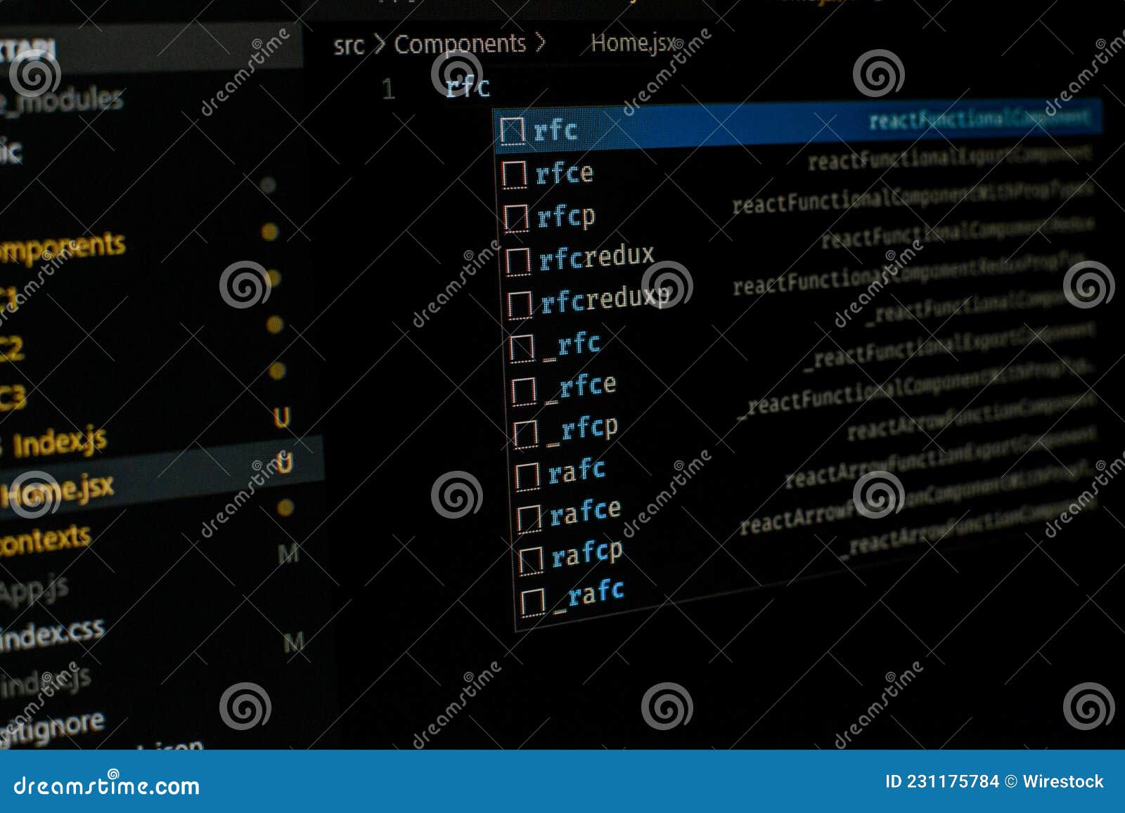 Javascript React Code Software Source Code Programming Code On Computer Screentechnology