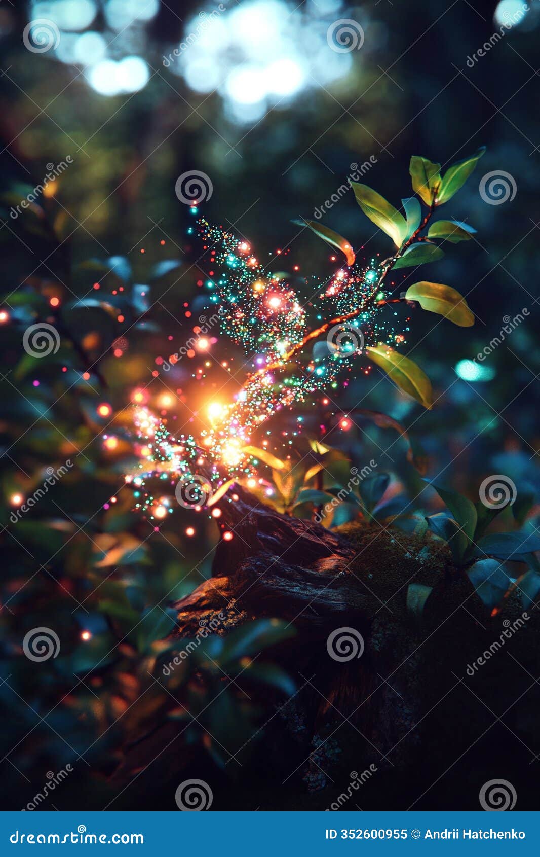 Code Enchantment with Particle System Stock Illustration - Illustration ...