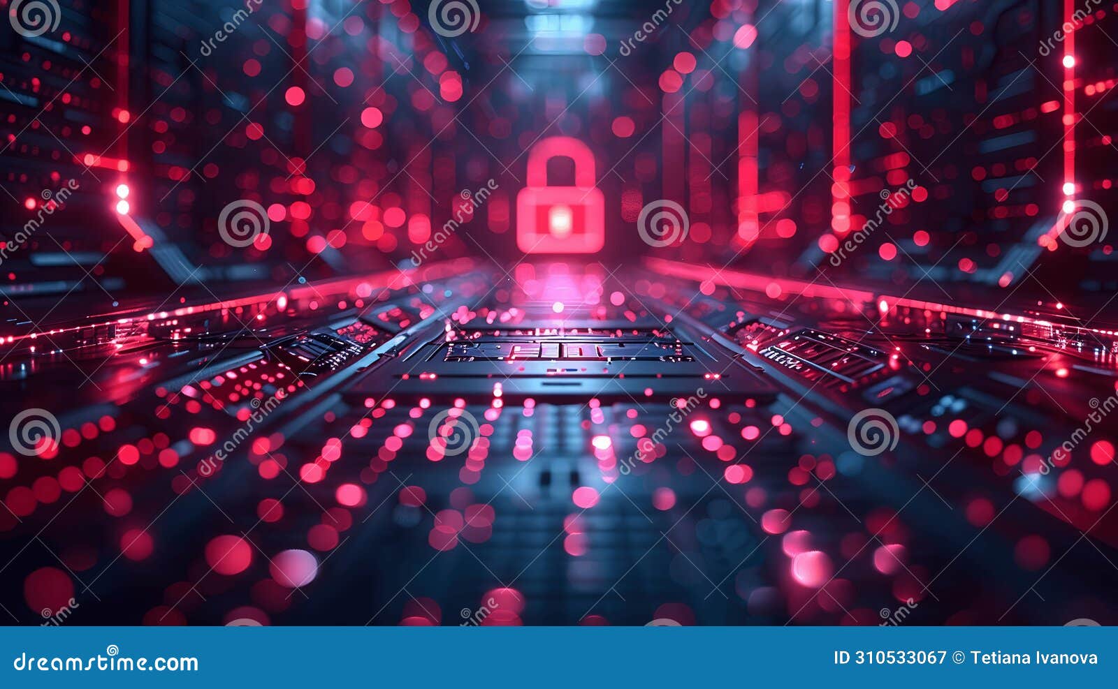 Code Encryption Under Cybersecurity’s Lock. Stock Illustration ...