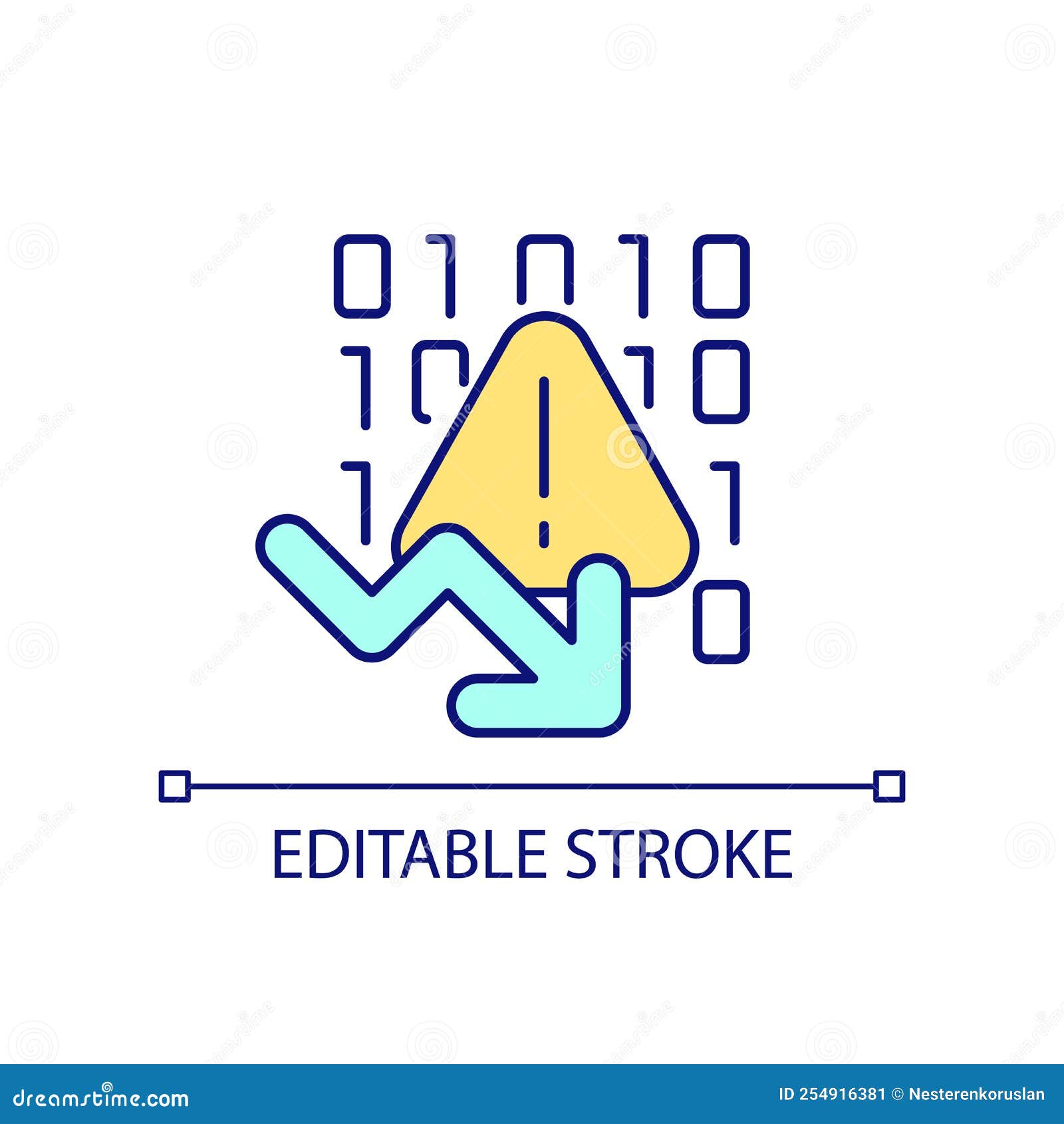 Code errors RGB color icon stock vector. Illustration of stroke - 254916381