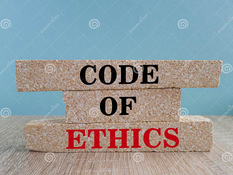 Code Of Ethics Symbol Concept Red Words Code Of Ethics On Brick Blocks
