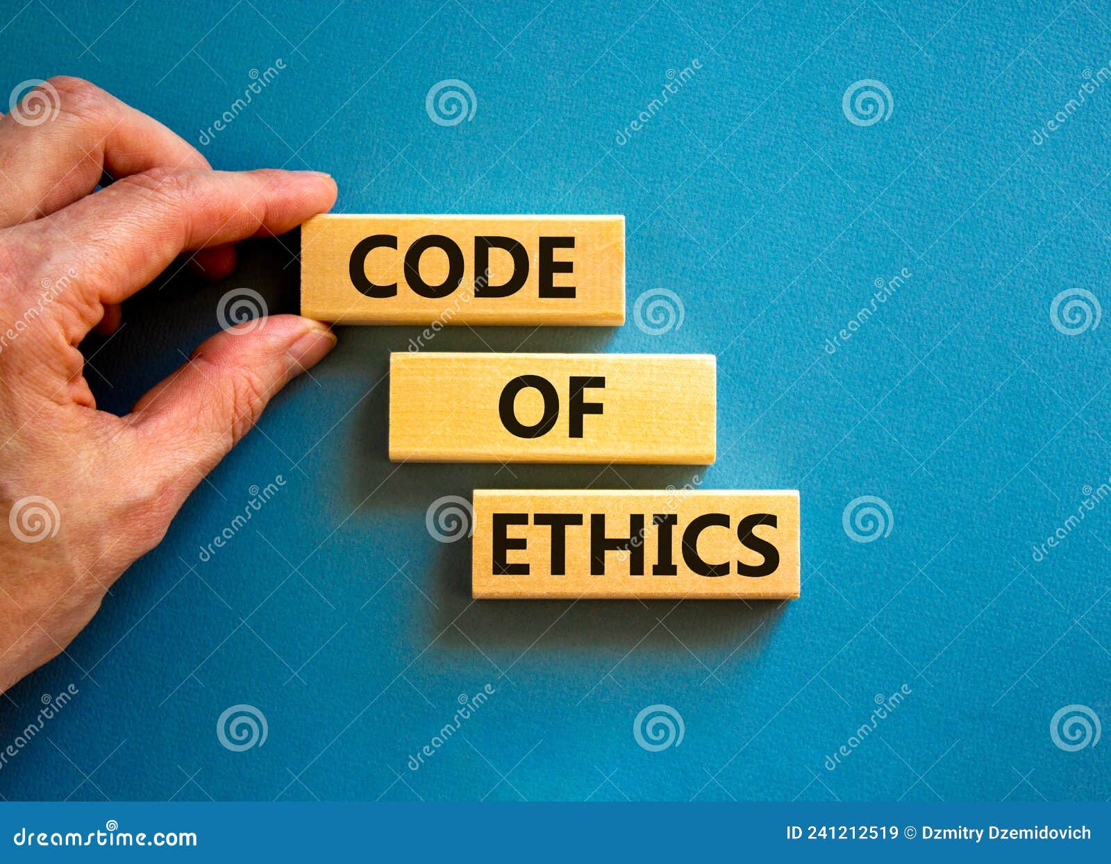 Code of Ethics Symbol. Concept Words Code of Ethics on Wooden Blocks on ...