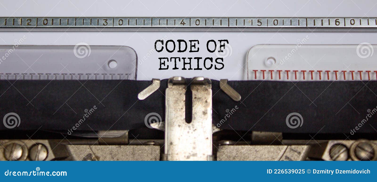 Code of Ethics Symbol. Words `Code of Ethics` Typed on Retro Typewriter ...