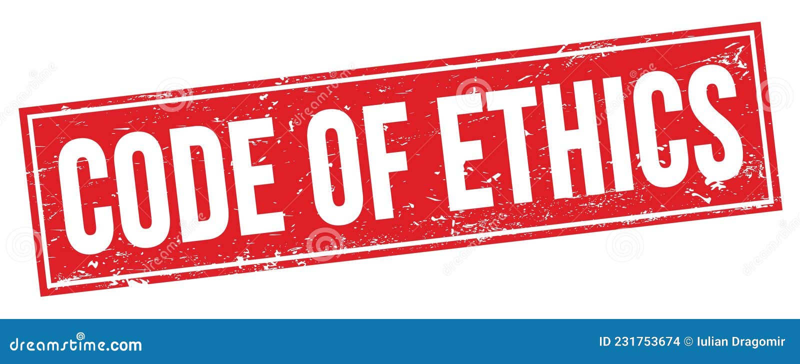 CODE of ETHICS Text on Red Grungy Rectangle Stamp Stock Illustration ...