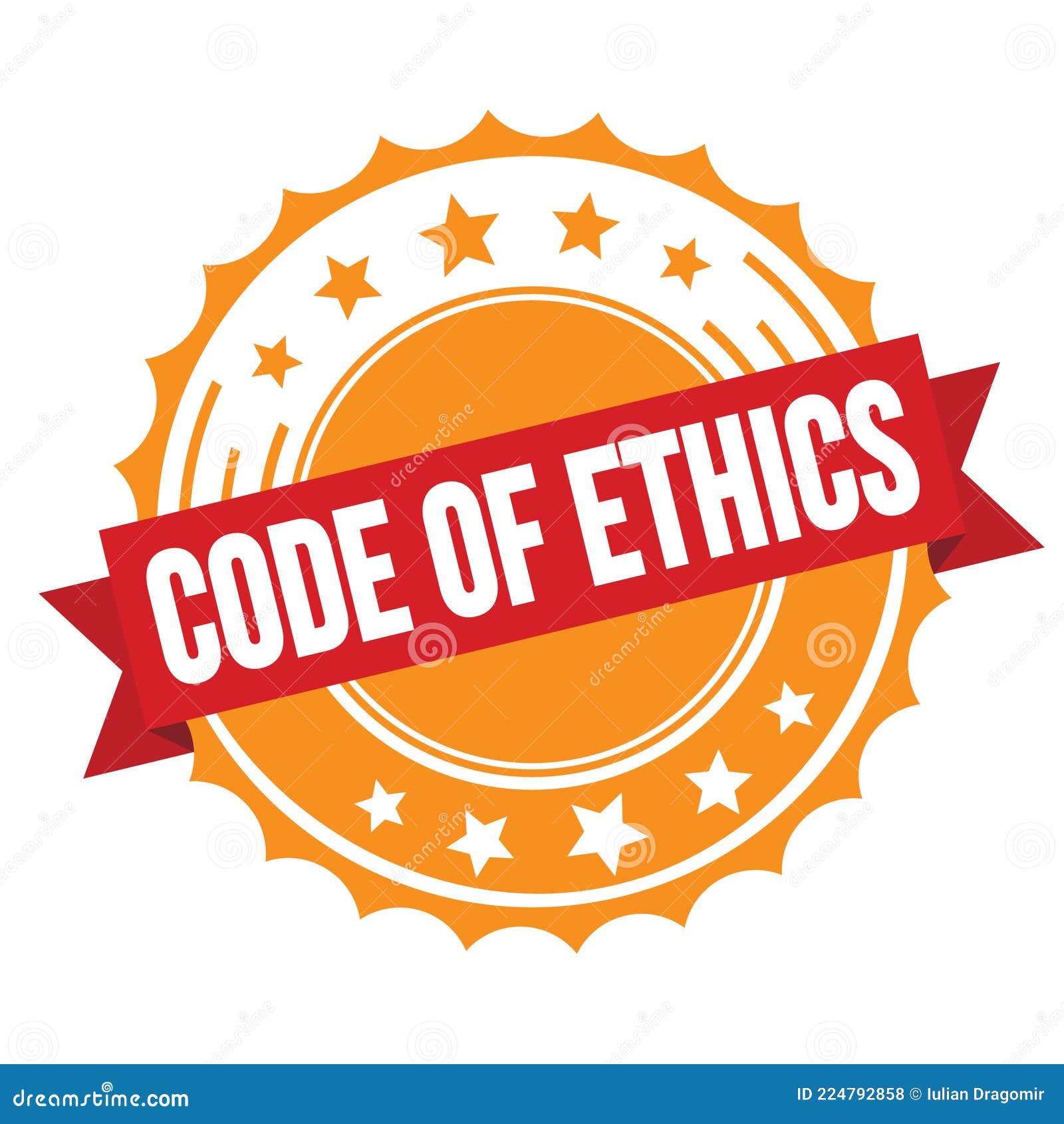 CODE of ETHICS Text on Red Orange Ribbon Stamp Stock Illustration ...