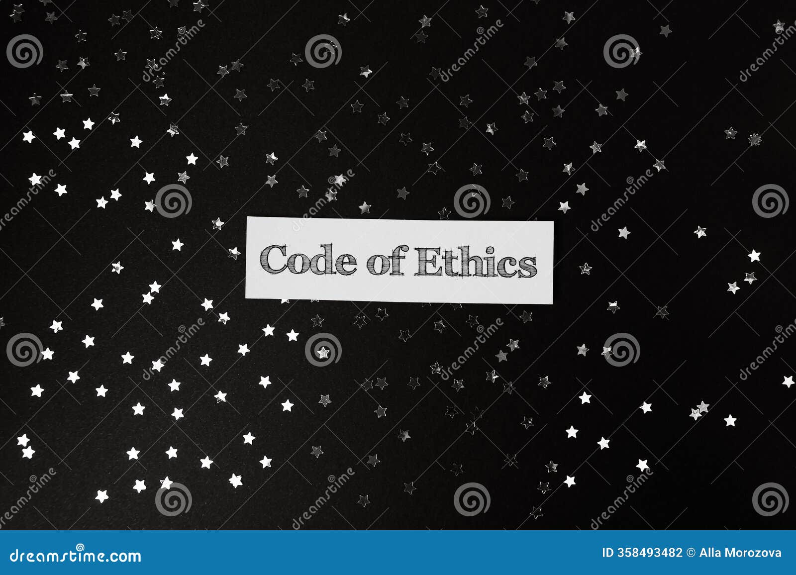 Code of Ethics is Written on a Black Background with a Star Pattern ...