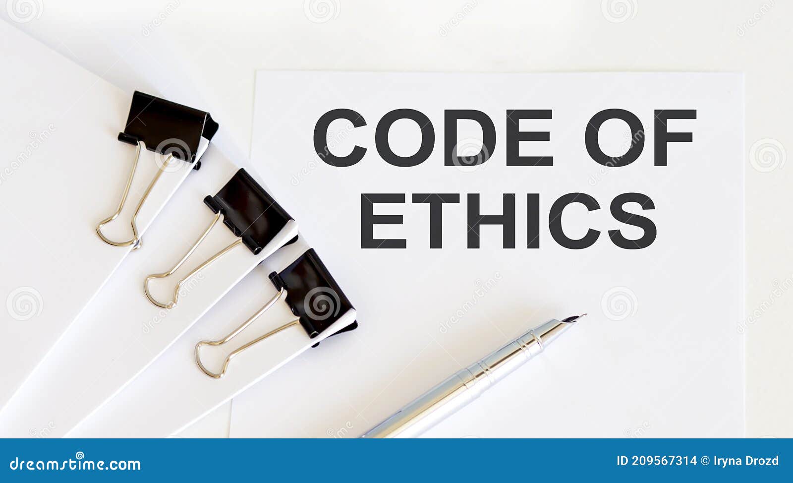 Code of Ethics Written on a White Page with Office Tools Stock Photo ...