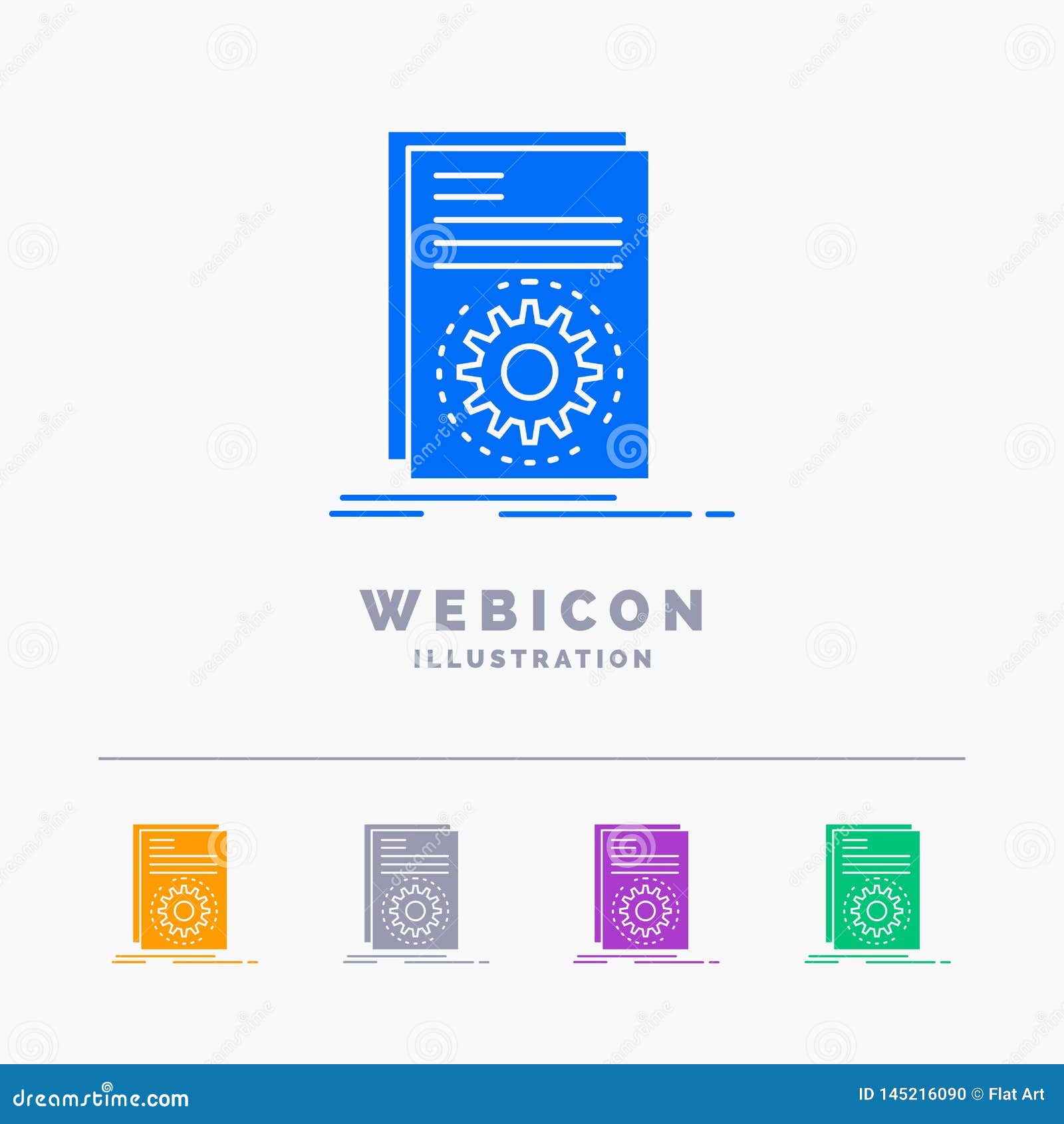 Code Executable File Running Script 5 Color Glyph Web Icon Template Isolated On White