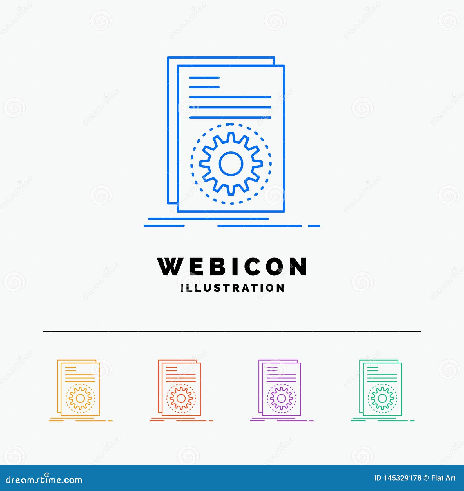 Code Executable File Running Script 5 Color Line Web Icon Template Isolated On White Vector