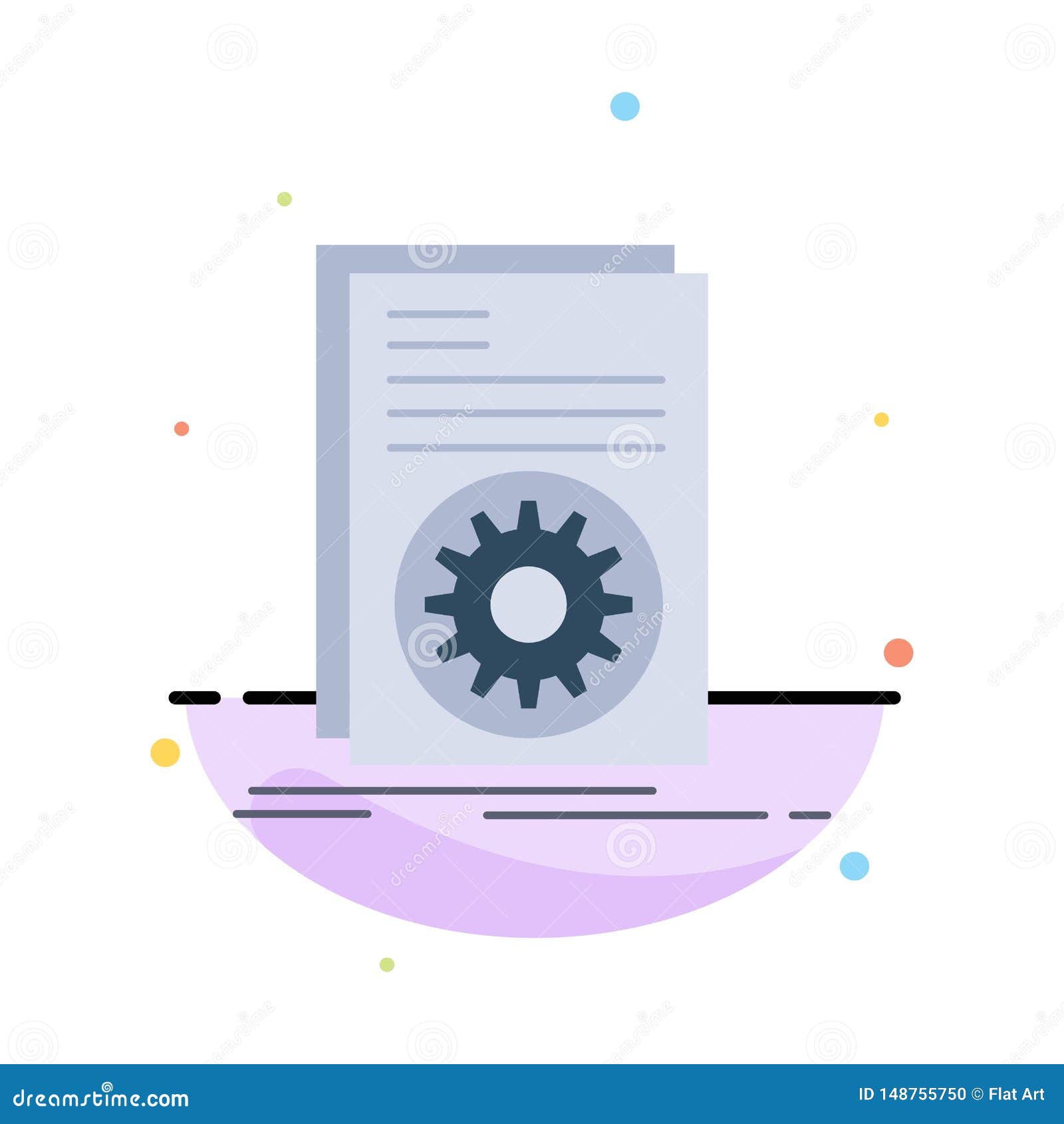 Code Executable File Running Script Flat Color Icon Vector Stock Vector Illustration Of