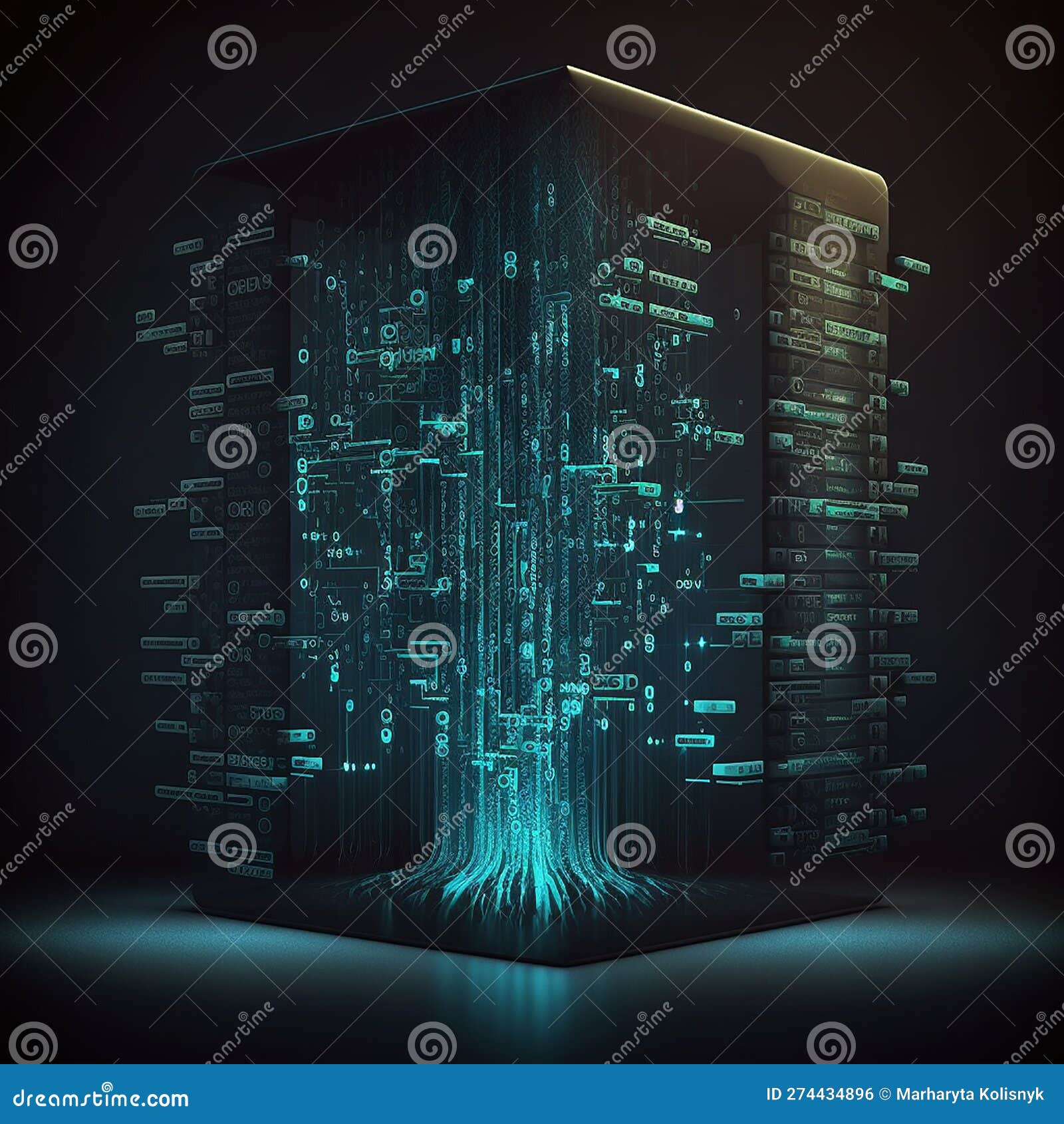 Code Flowing Matrix Style 1 Stock Illustration - Illustration of flow ...
