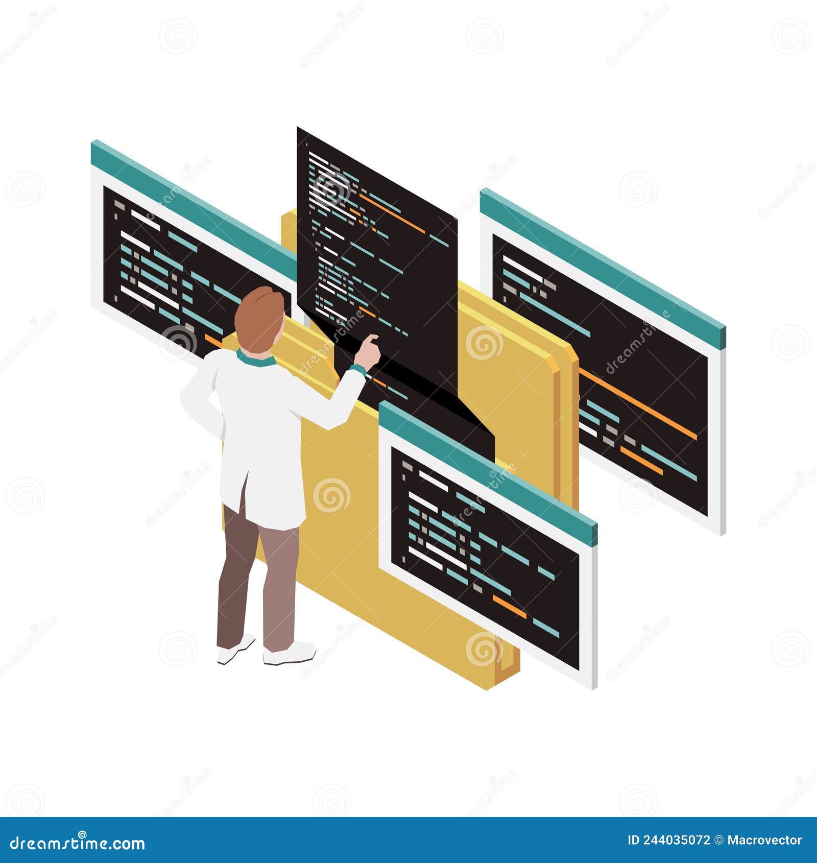 Code in Folders Composition Stock Vector - Illustration of media ...