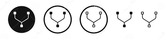 Code Fork Icon Isolated on White Background Stock Vector - Illustration ...