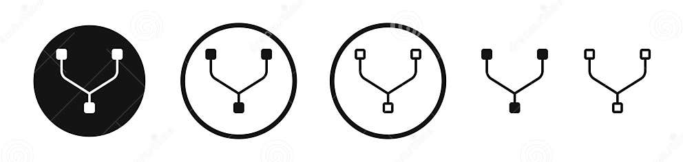 Code Fork Icon Isolated on White Background Stock Vector - Illustration ...