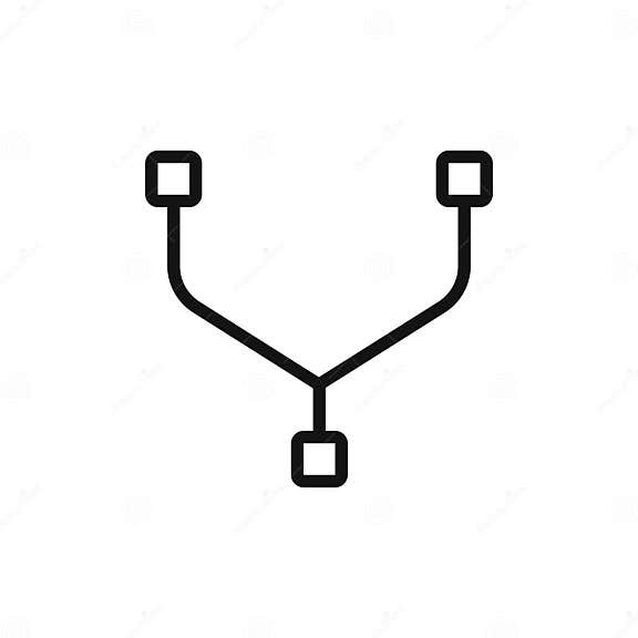 Code Fork Icon Isolated on White Background Stock Vector - Illustration ...