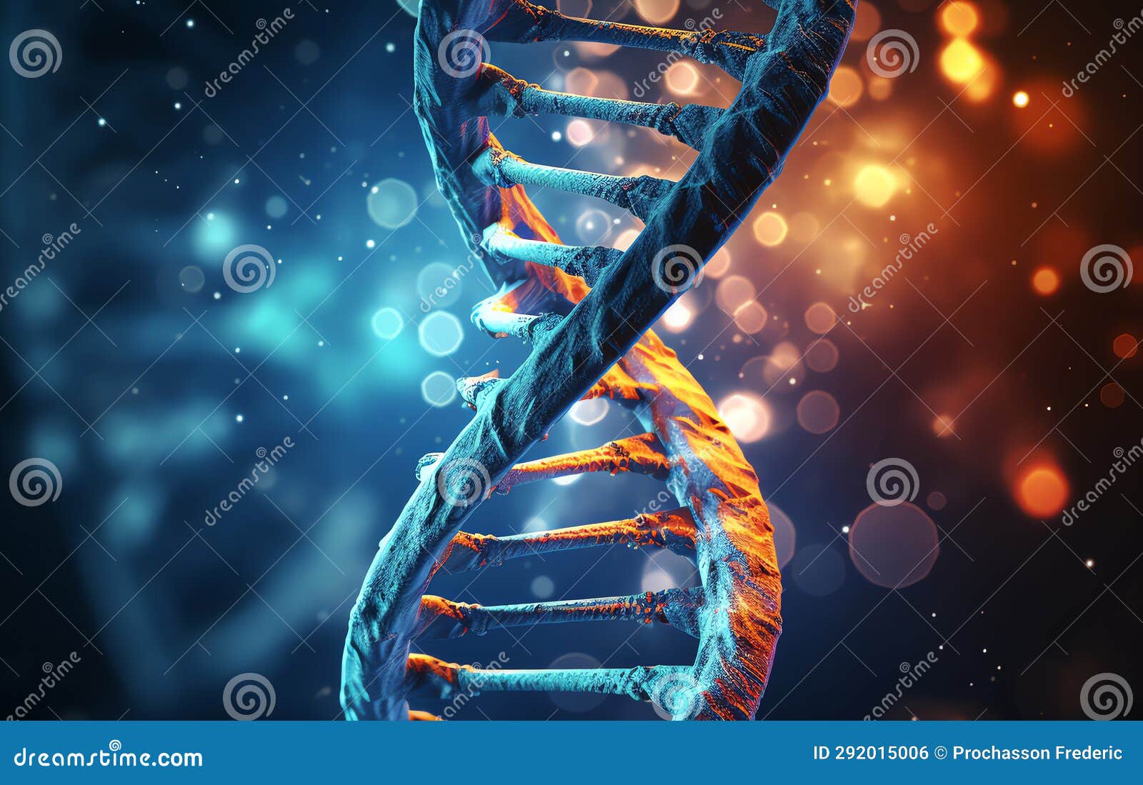 Code of Genetic Human Spiral DNA, AI Generated Stock Illustration ...