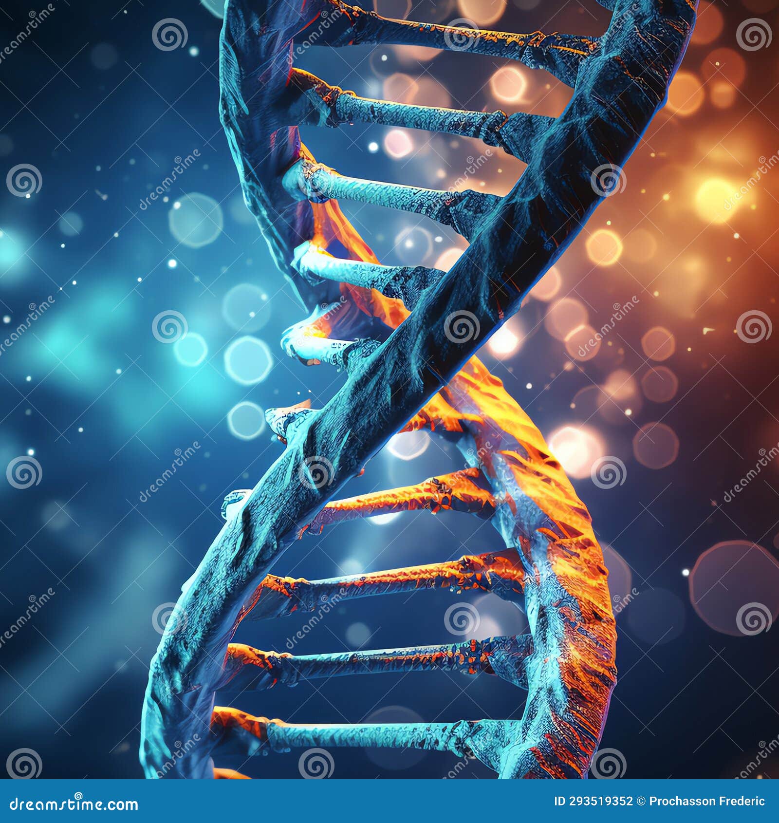 Code of Genetic Human Spiral DNA, AI Generated Stock Illustration ...