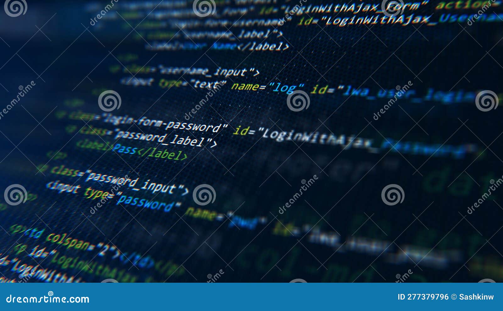 Code Html Php Web Programming Source Code Abstract Code Background Stock Illustration