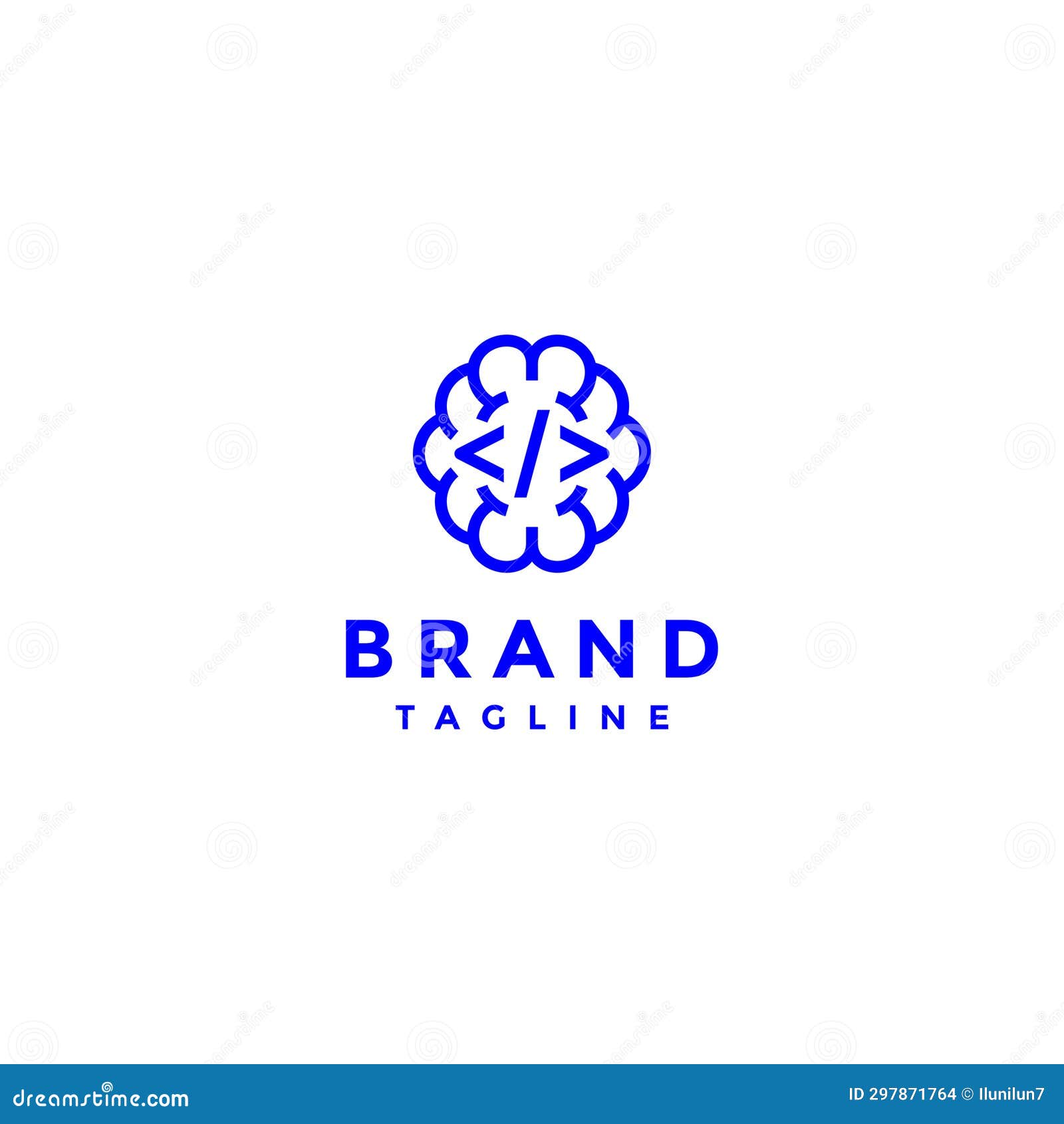 Code Icon Inside Brain Symbol Logo Design Stock Vector - Illustration ...