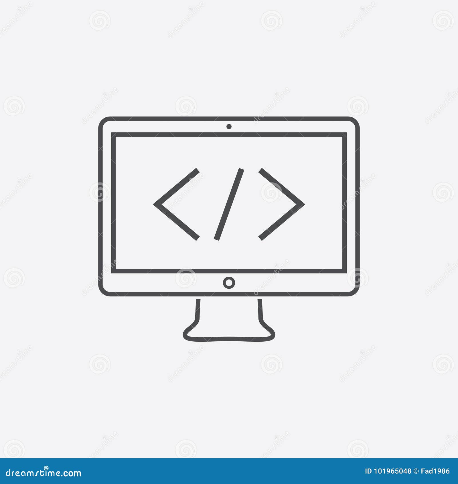 Code Icon. Programming Line Icon Stock Vector - Illustration of data ...