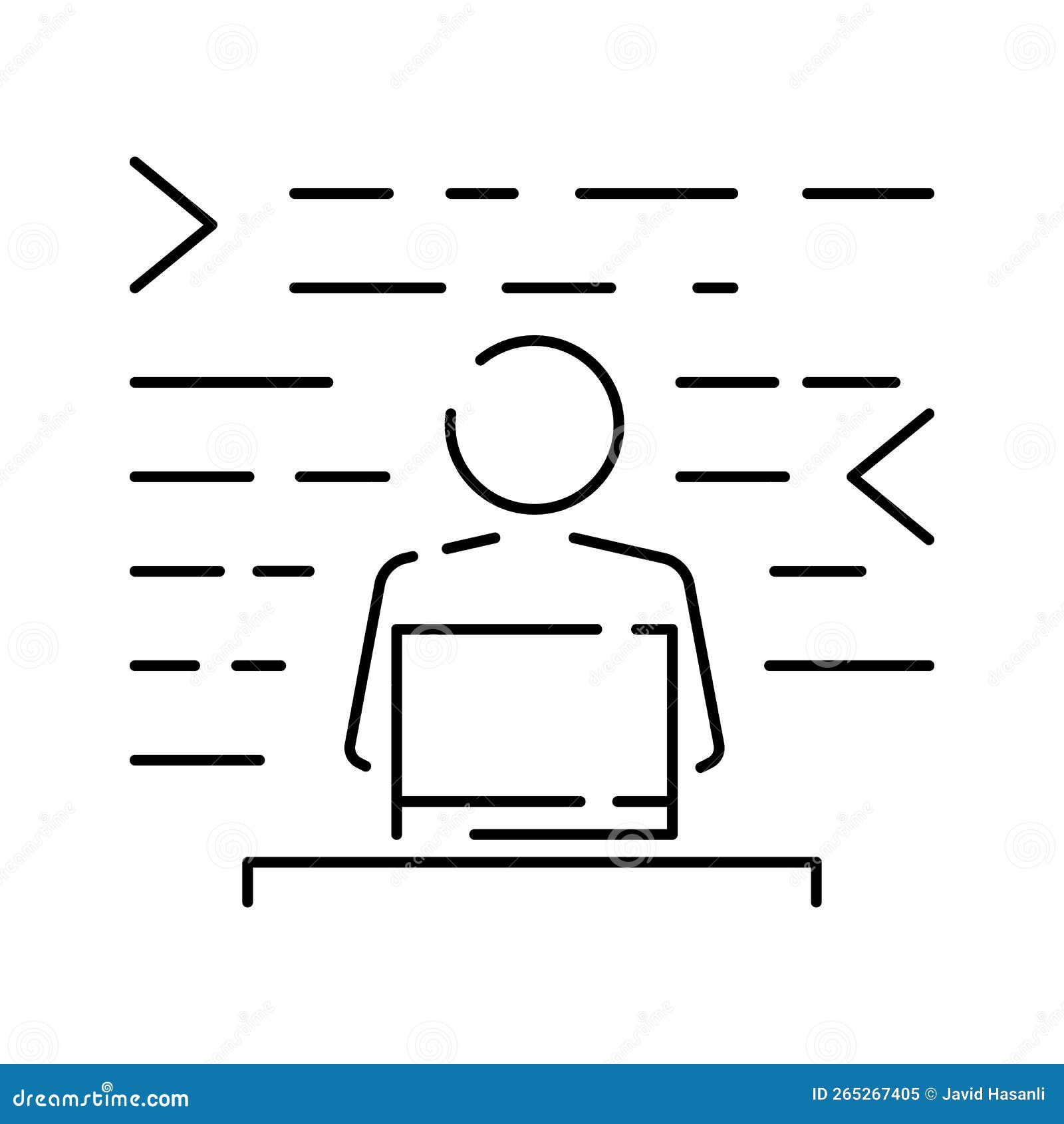 Code Icon in Trendy Flat Style Isolated. Coding and Programming Line Icon. Code Symbol for Your ...