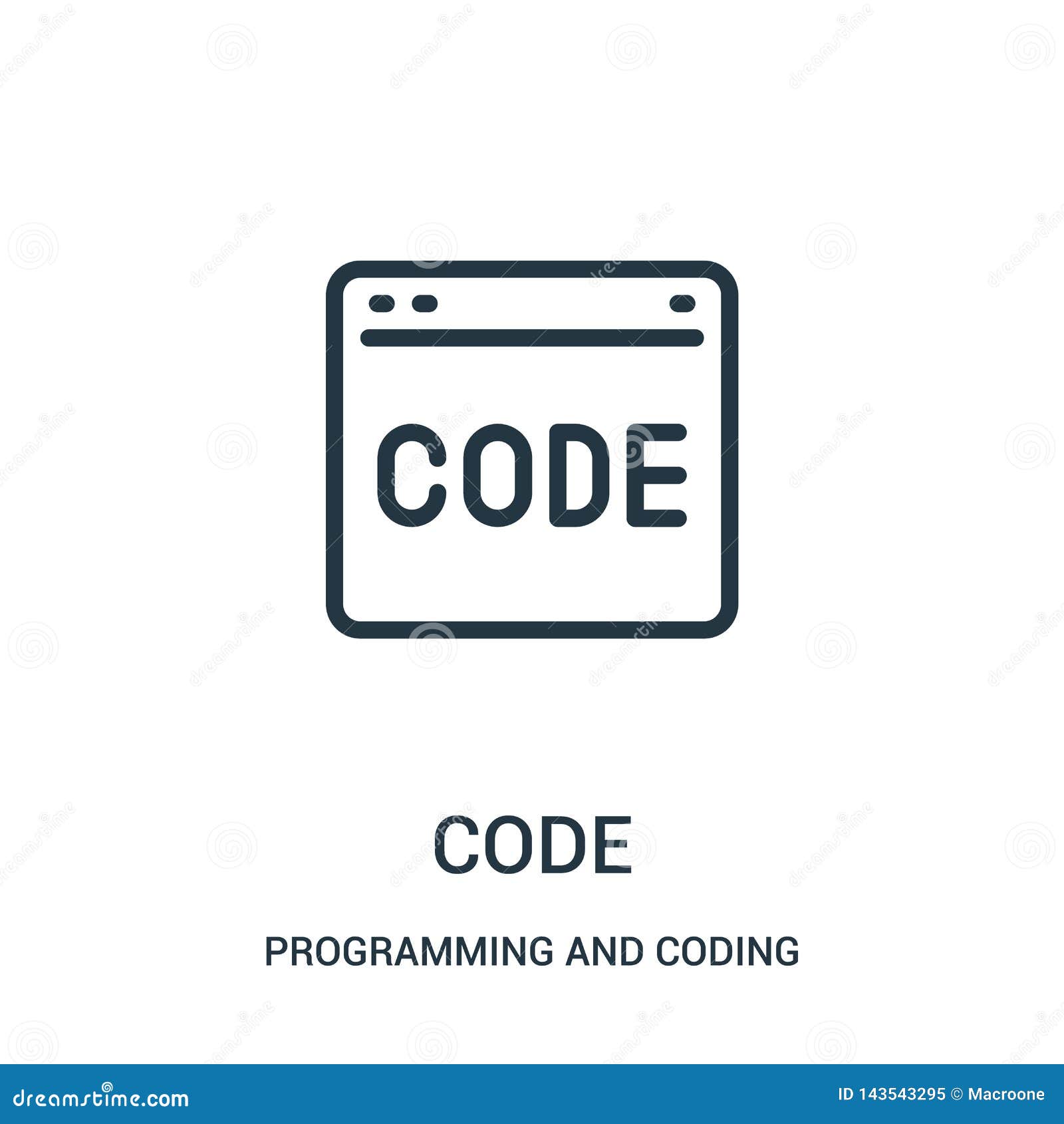 Code Icon Vector from Programming and Coding Collection. Thin Line Code ...