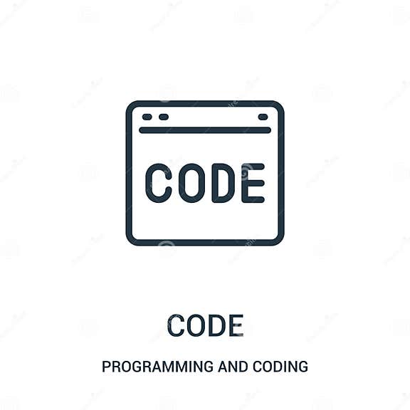 Code Icon Vector From Programming And Coding Collection Thin Line Code 9049